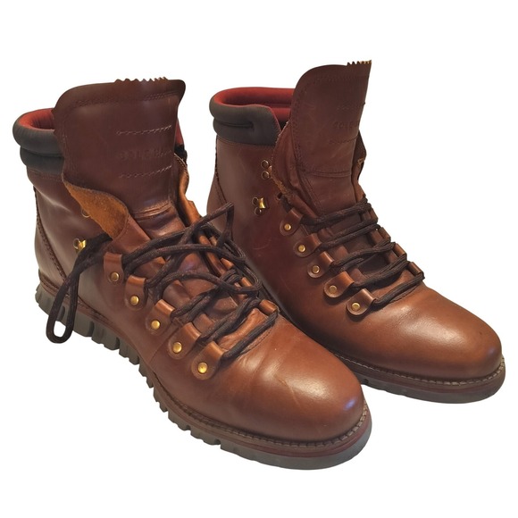 Cole Haan | Shoes | Cole Haan Zerogrand Brown Leather Hiker Boots Mens ...
